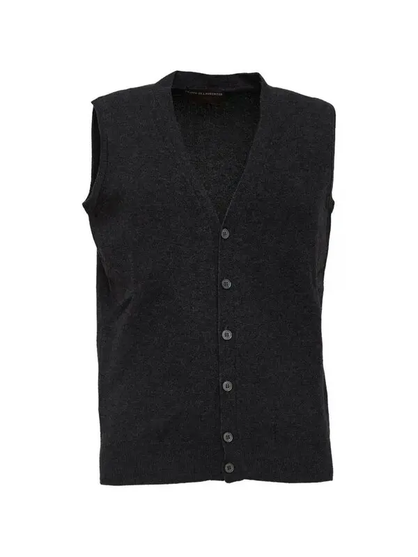 FILIPPO DE LAURENTIIS Button-up V-neck Vest - Grey