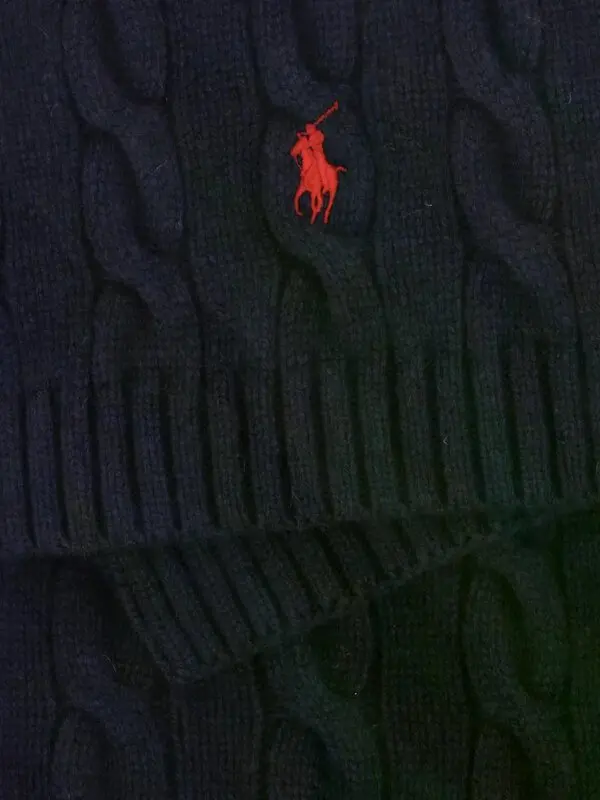 Polo Ralph Lauren Cable-knit Wool-cashmere Scarf - Blue