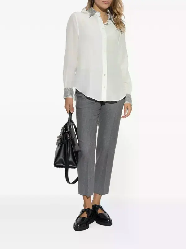 Alexander McQueen Floral-lace Detailed Shirt - White