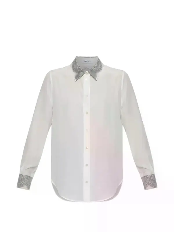 Alexander McQueen Floral-lace Detailed Shirt - White