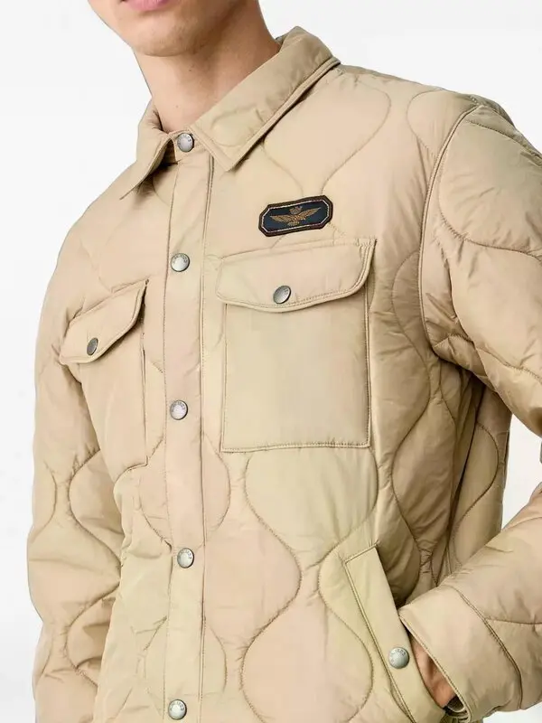 AERONAUTICA MILITARE Quilted Logo-patch Padded Jacket - Neutrals