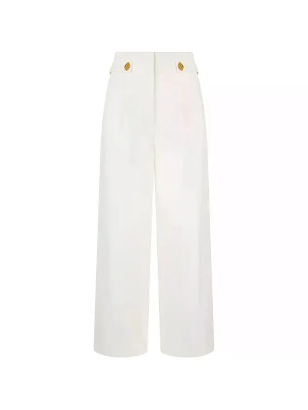 Moschino Button-detail Wide-leg Tailored Trousers