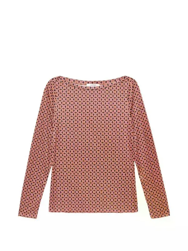 Malìparmi Micro-print Boat-neck T-shirt