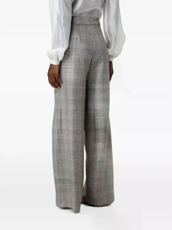 HANITA Check-pattern Wide-leg Trousers