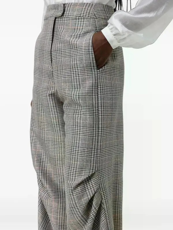 HANITA Check-pattern Wide-leg Trousers