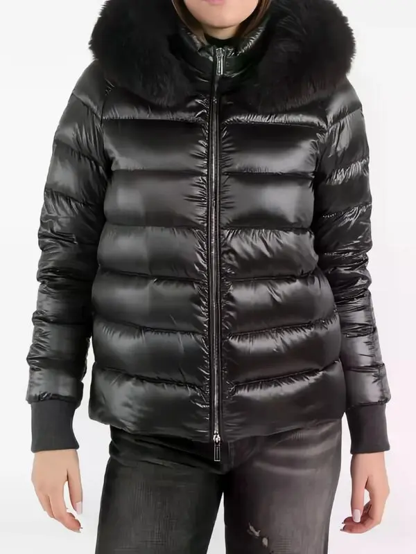 MOORER Layered Fur-trim Jacket