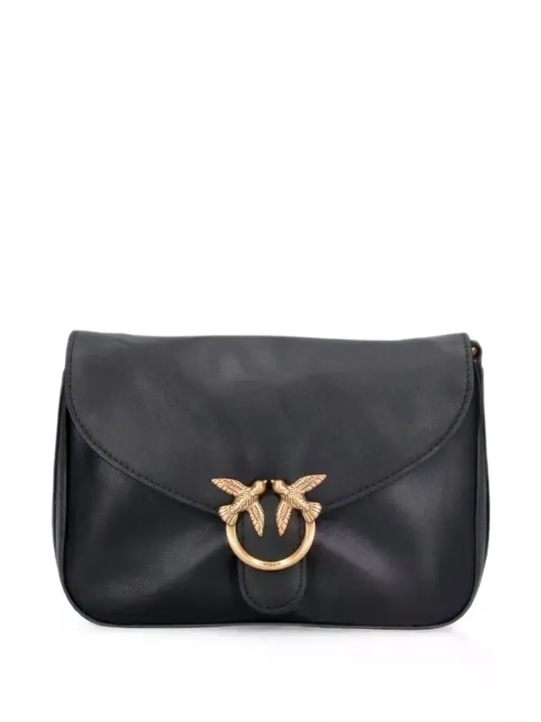 Pinko Medium Leather Bag With Love Birds Diamond Cut Buckle