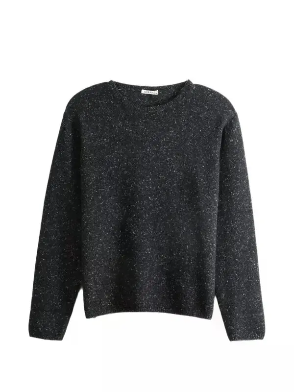 Auralee Flecked-knit Crew-neck Sweater