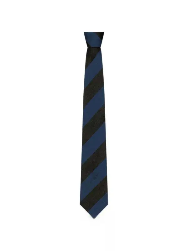 Givenchy Bold Stripes Tie In Silk Gros Grain - Black