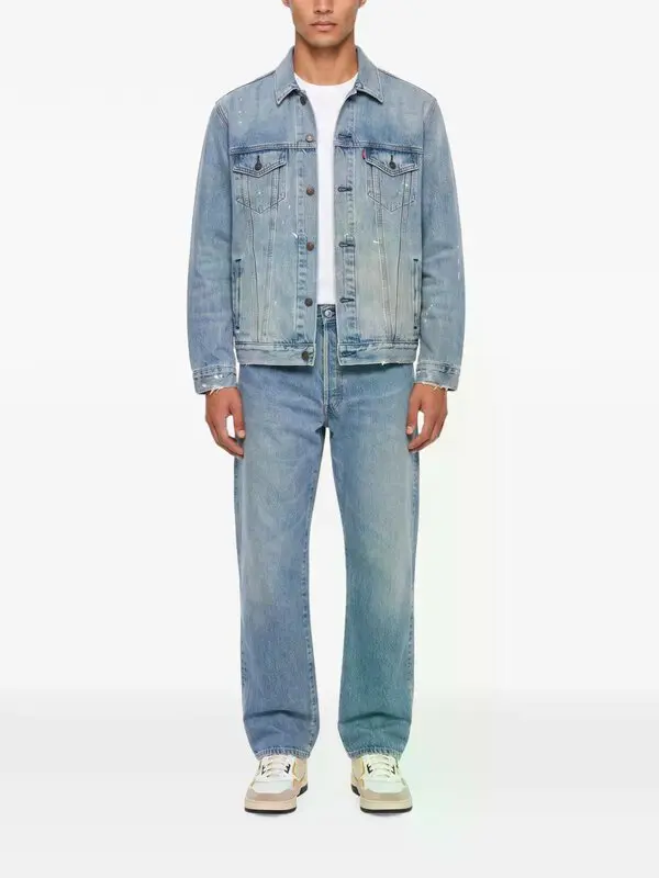LEVI'S Type Iii Paint-splatter Peace-sign Denim Jacket