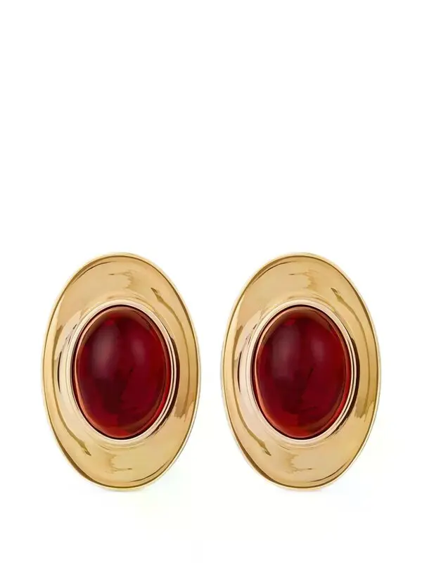Givenchy Sculpted Gem Earrings In Metal And Resin - Gold