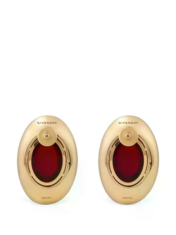 Givenchy Sculpted Gem Earrings In Metal And Resin - Gold
