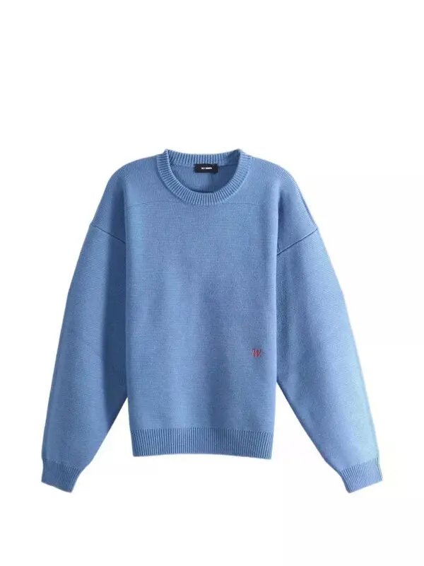 WILLY CHAVARRIA Logo-embroidered Crew-neck Sweater - Blue