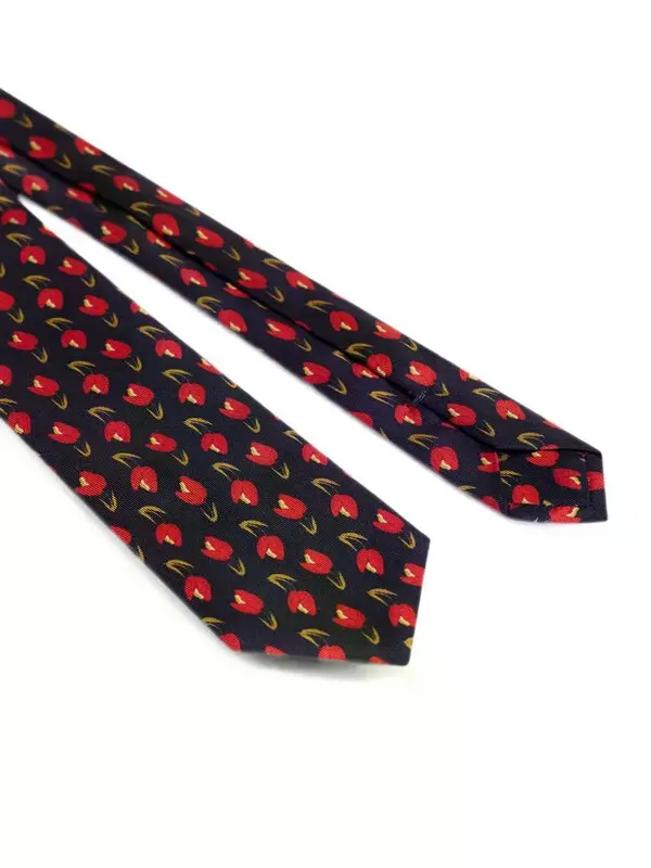 Givenchy Tie In Silk With Tulip Print