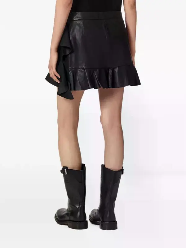 ALLSAINTS Luana Ruffled Leather Skirt