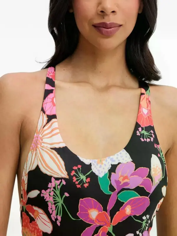 Nike Floral-print Cross-back Swimsuit