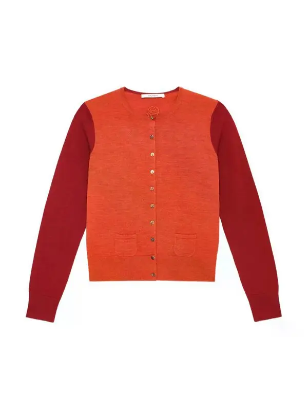 Malìparmi Floral-detail Wool Cardigan - Orange