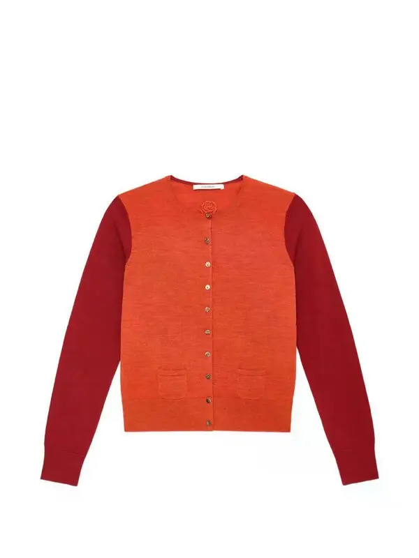 Malìparmi Floral-detail Wool Cardigan - Orange