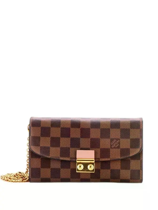 LOUIS VUITTON Croisette Chain Wallet Damier Crossbody Bag - Brown