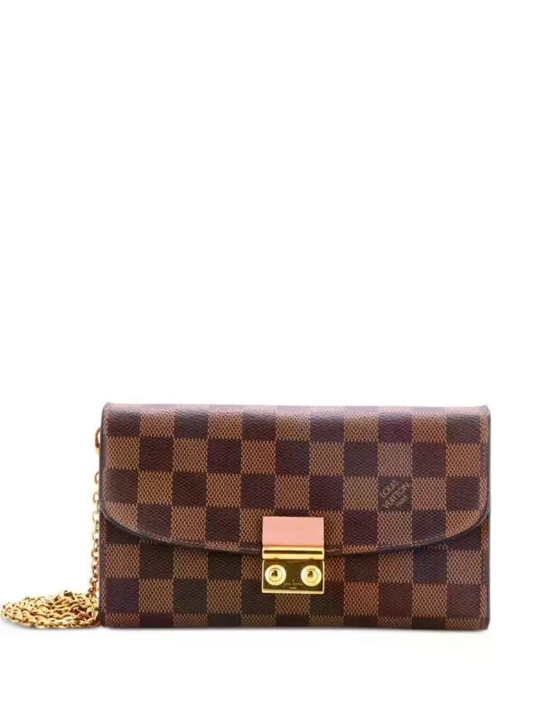 LOUIS VUITTON Croisette Chain Wallet Damier Crossbody Bag - Brown