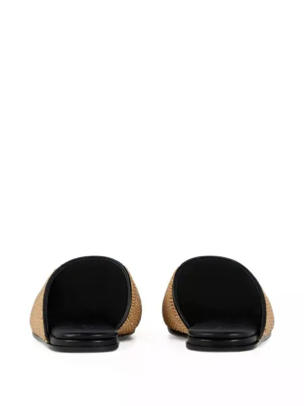 Givenchy Label Raffia-effect Flat Mules