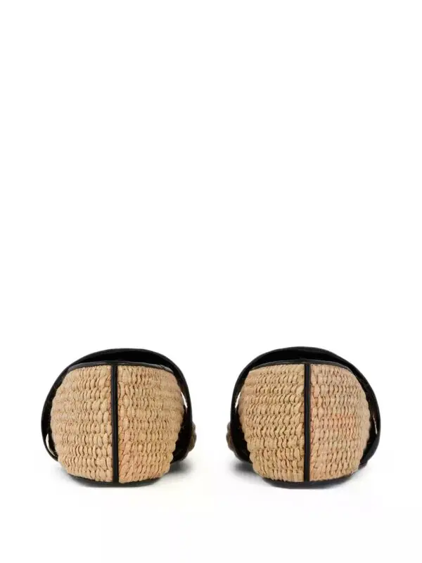 Givenchy Sliced Square Raffia-effect Ballerinas - Neutrals