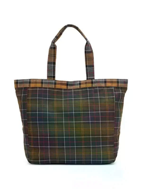 Barbour Large Tartan Heart-patch Tote Bag