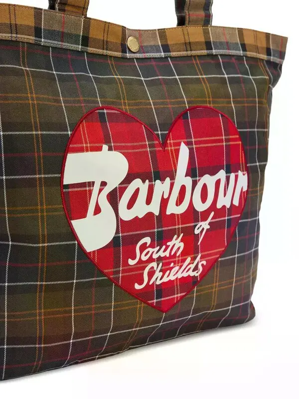 Barbour Large Tartan Heart-patch Tote Bag