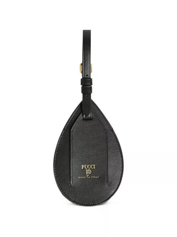 Emilio Pucci Marmo-print Luggage Name Tag - Black