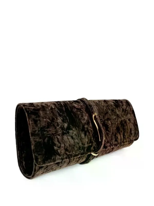 LIFFNER Velvet-effect Buckle-fastening Clutch Bag