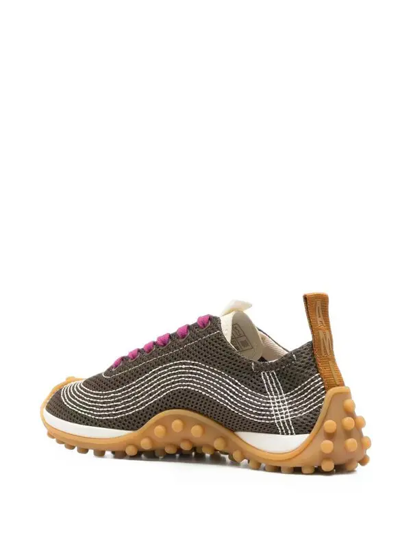 AMI Paris Mesh Panelled Sneakers - Brown