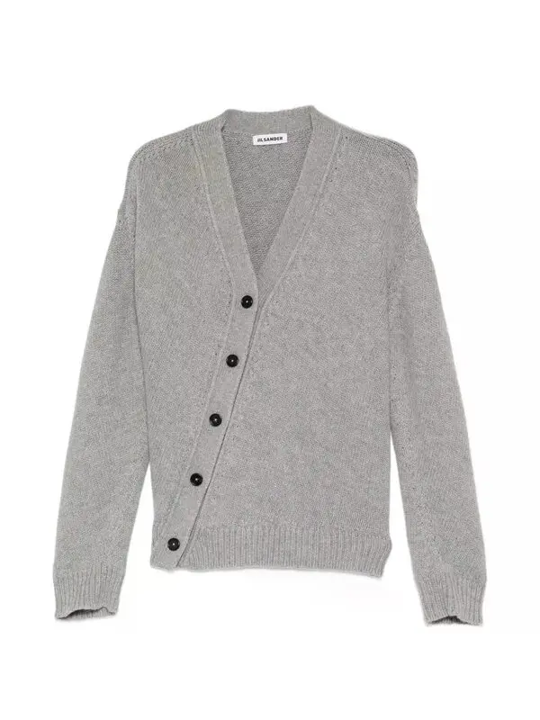 JIL SANDER Diagonal-buttoned V-neck Cardigan