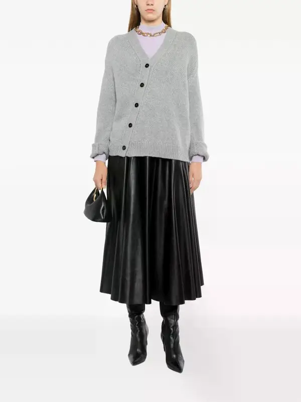 JIL SANDER Diagonal-buttoned V-neck Cardigan