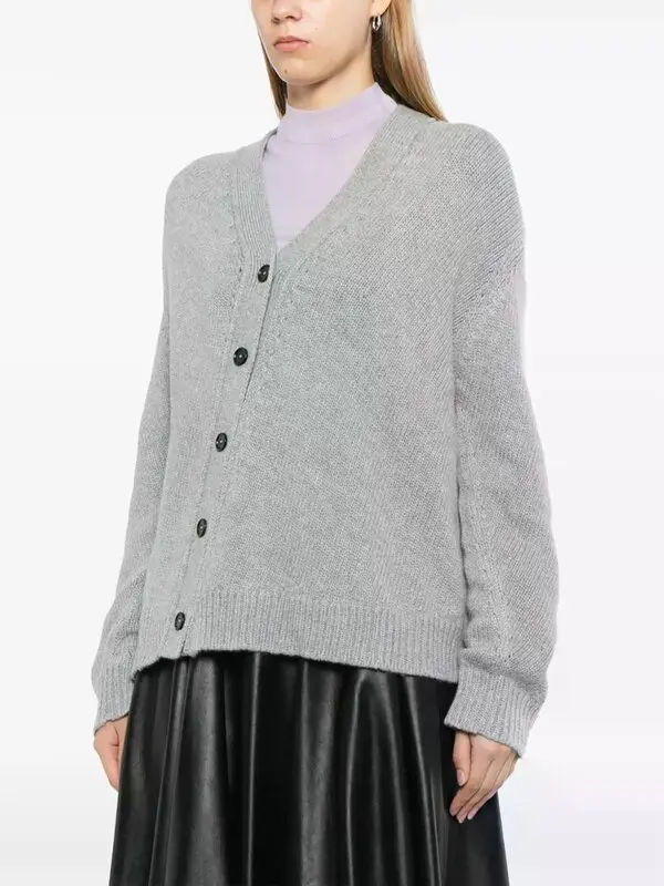 JIL SANDER Diagonal-buttoned V-neck Cardigan