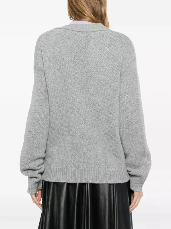JIL SANDER Diagonal-buttoned V-neck Cardigan