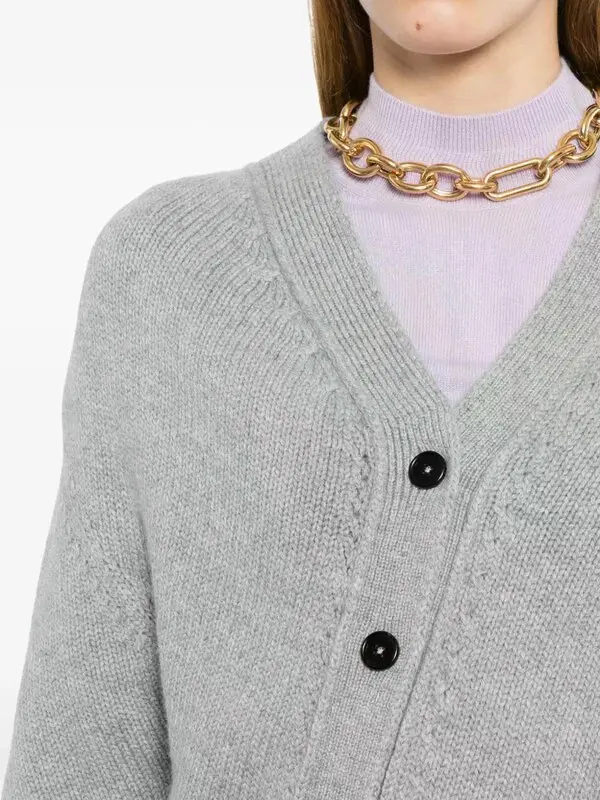 JIL SANDER Diagonal-buttoned V-neck Cardigan