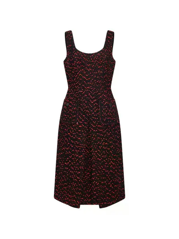 Elie Saab Tweed Patch-pocket Midi Dress