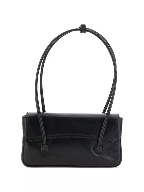 MARGESHERWOOD Small Glossy Leather Shoulder Bag - Black