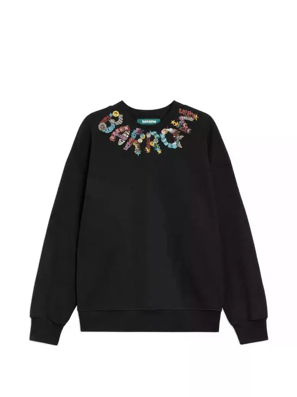 BARROW Logo-print Drop-shoulder Sweatshirt - Black