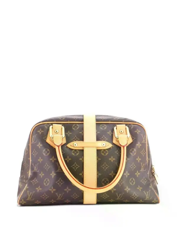 LOUIS VUITTON Manhattan Handbag Monogram Canvas Gm Satchel - Brown