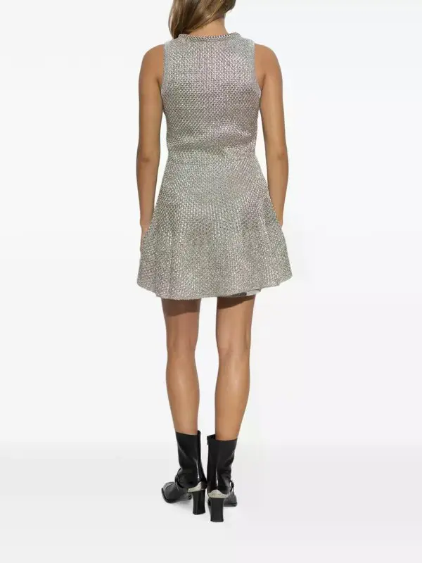 Alexander McQueen Chain-trimmed Metallic-knit Mini Dress