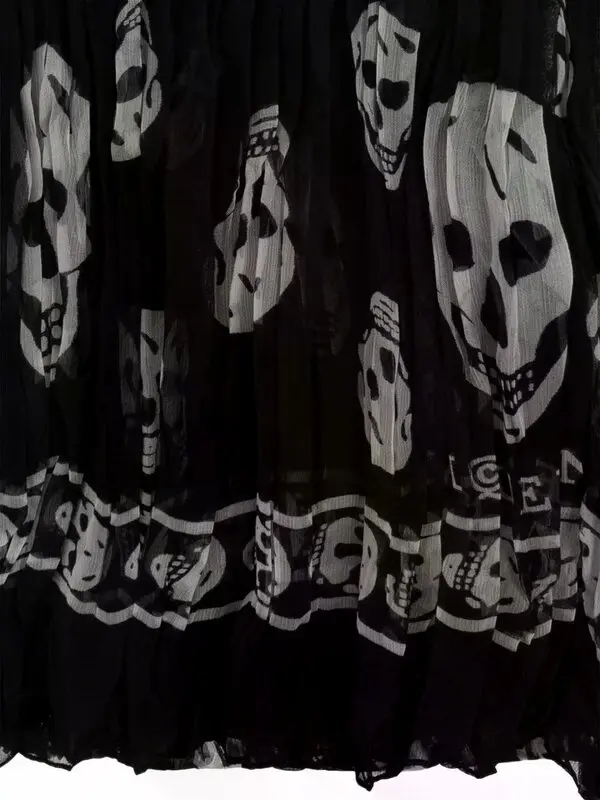 Alexander McQueen Skull Crinkled Scarf - Black