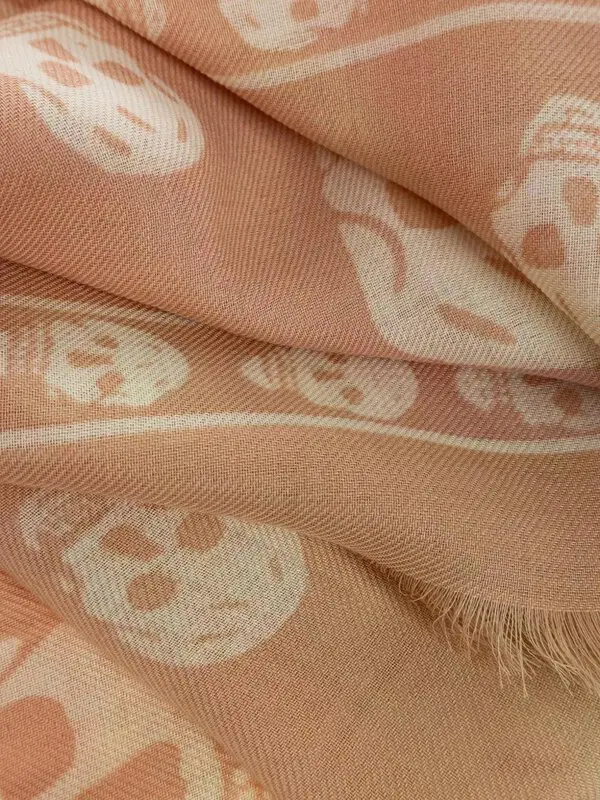 Alexander McQueen Skull-print Raw-edge Scarf