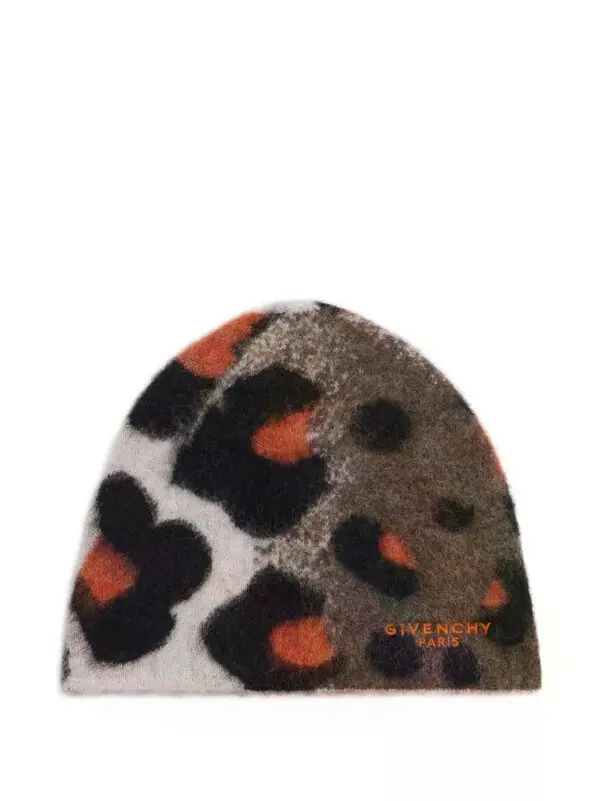 Givenchy Beanie In Alpaca Wool With Leopard Jacquard