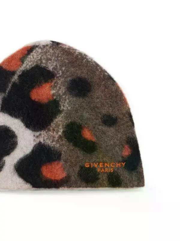 Givenchy Beanie In Alpaca Wool With Leopard Jacquard