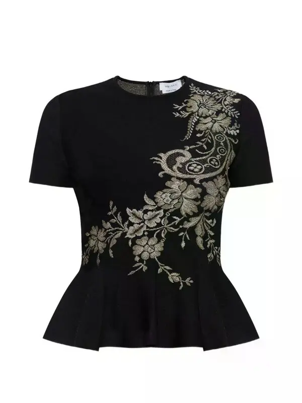 Alexander McQueen Floral-motif Peplum Top