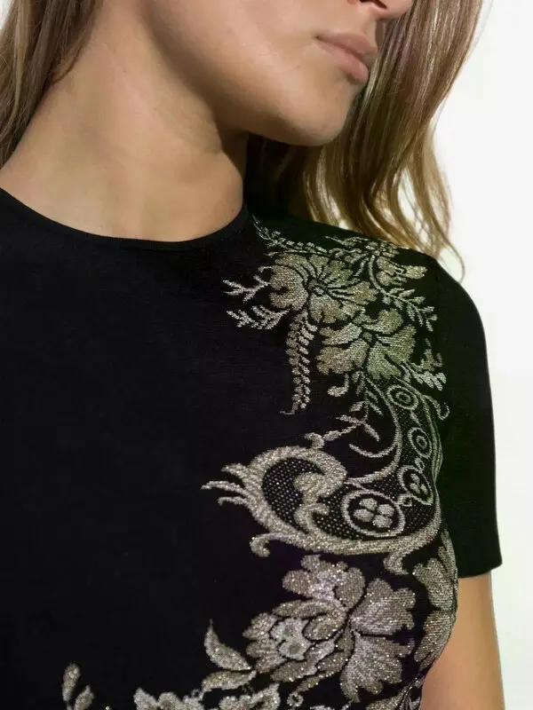 Alexander McQueen Floral-motif Peplum Top