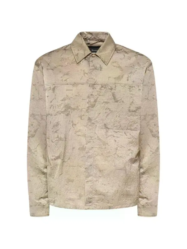Herno Marble-print Grid-texture Shirt