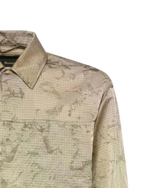 Herno Marble-print Grid-texture Shirt