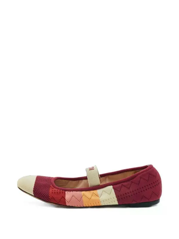 Fendi Striped Knit Ballet Flats